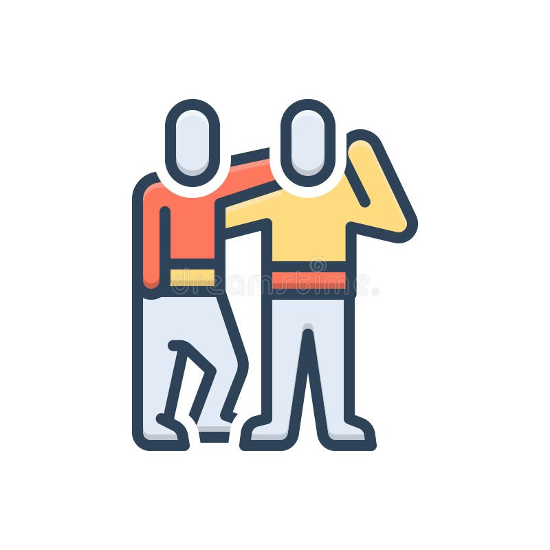 Color Illustration Icon for Support, Friendship and Support Stock ...