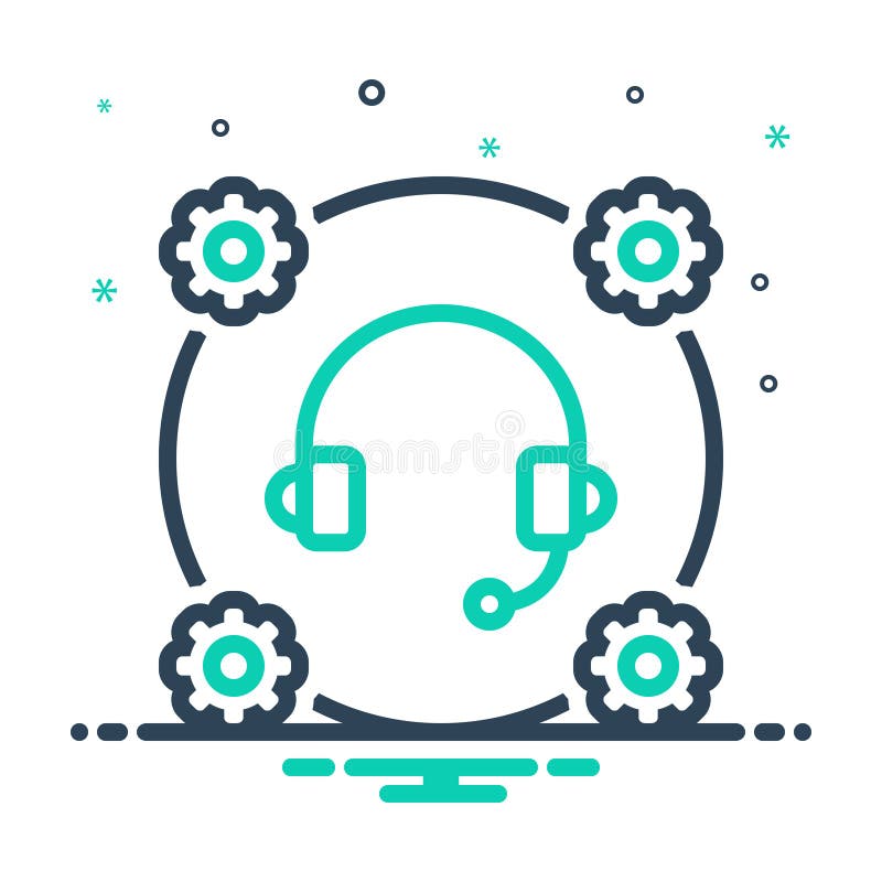 Mix Icon for Support, Headset and Audio Stock Vector - Illustration of ...