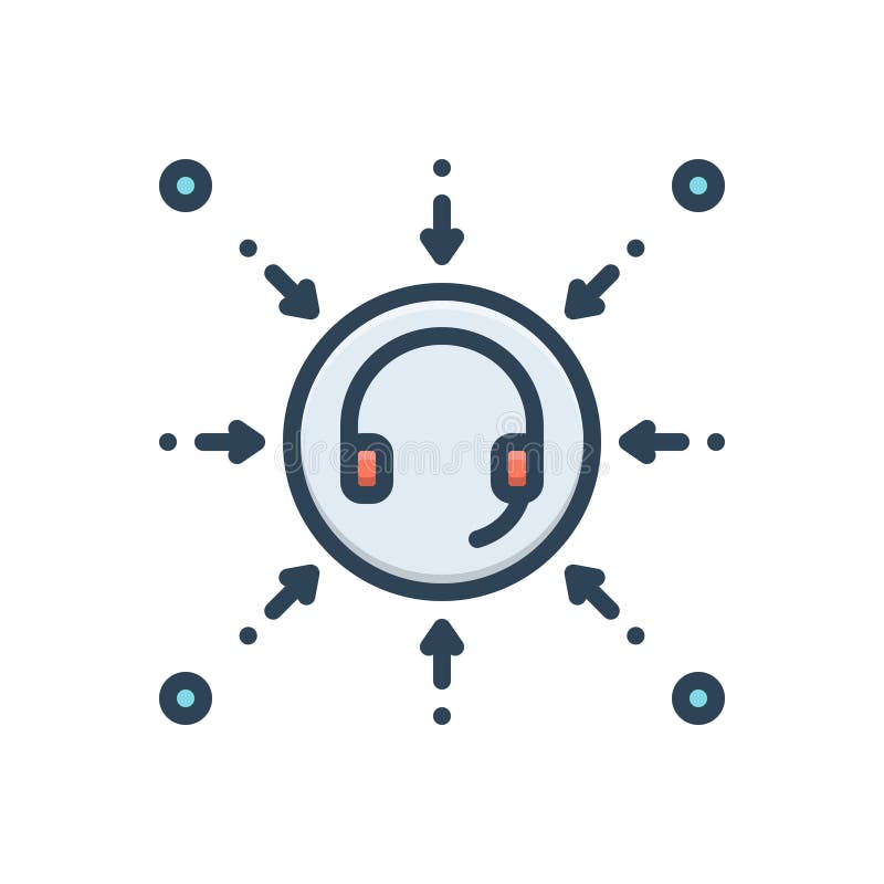 Color Illustration Icon for Support, Microphone and Assistance Stock ...