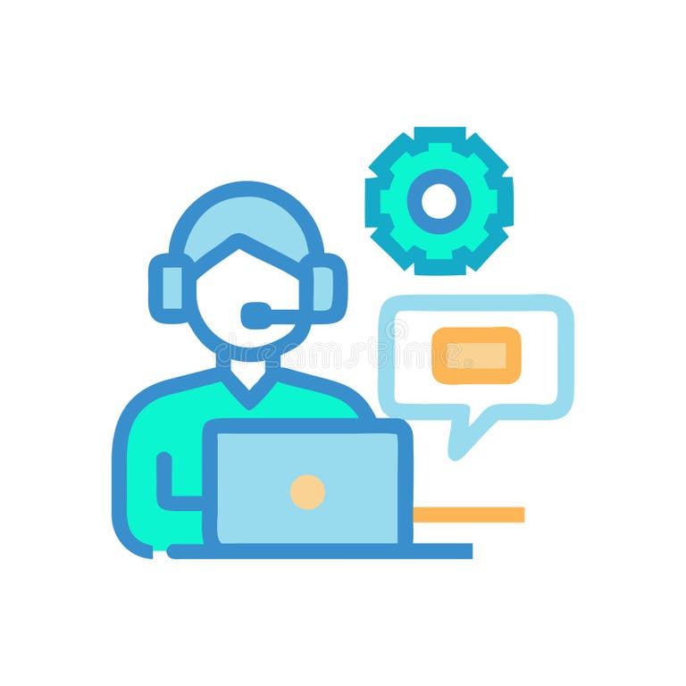 It Support Icon for Technical Assistance Stock Vector - Illustration of ...