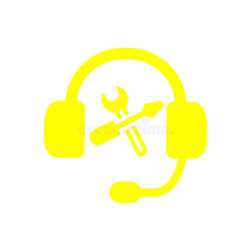 Technical Support Yellow Icon Stock Vector - Illustration of ...