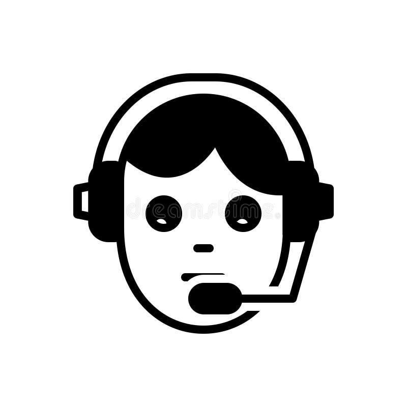Black Solid Icon for Support, Telecommunications and Customer Stock ...