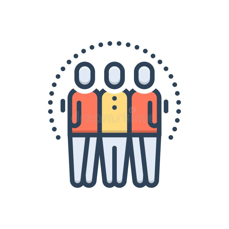 Color Illustration Icon for Support, Togetherness and Fellow Stock ...