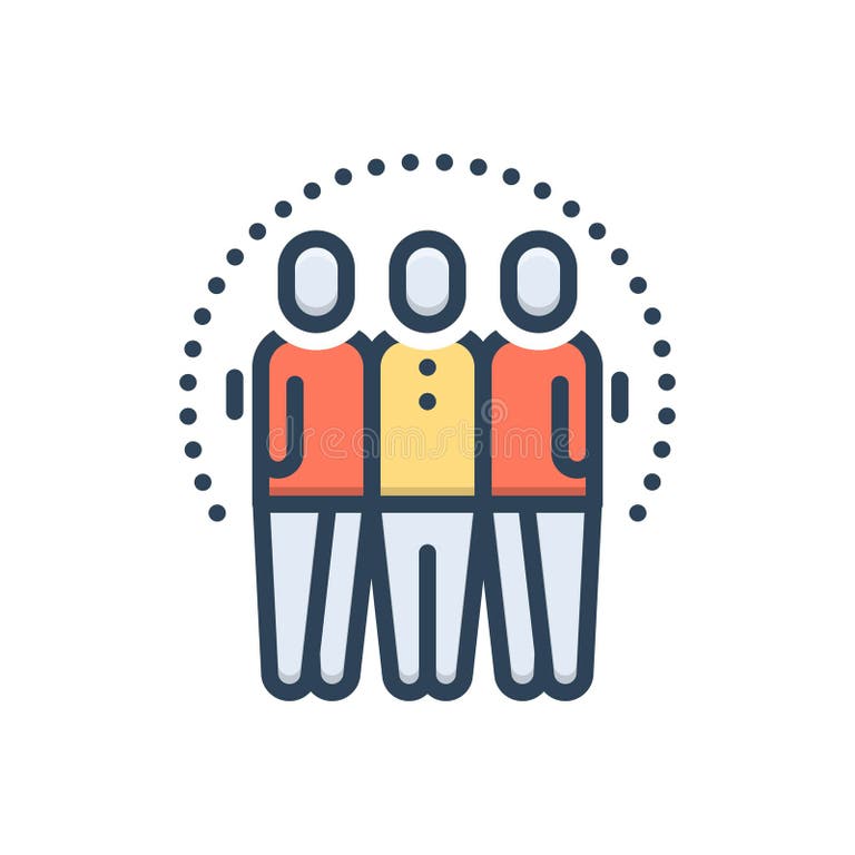 Color Illustration Icon for Support, Togetherness and Fellow Stock ...