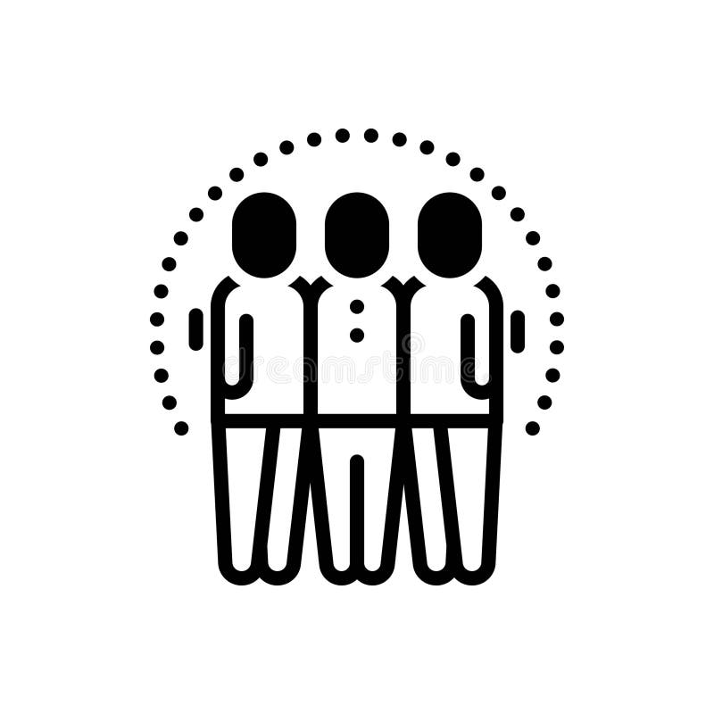 Black Solid Icon for Support, Togetherness and Fellow Stock ...