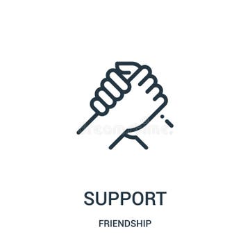 Support Icon Vector from Friendship Collection. Thin Line Support ...