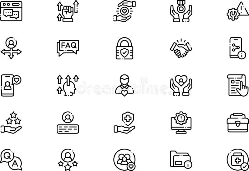 Support Icons Collection is a Vector Illustration with Editable Stroke ...