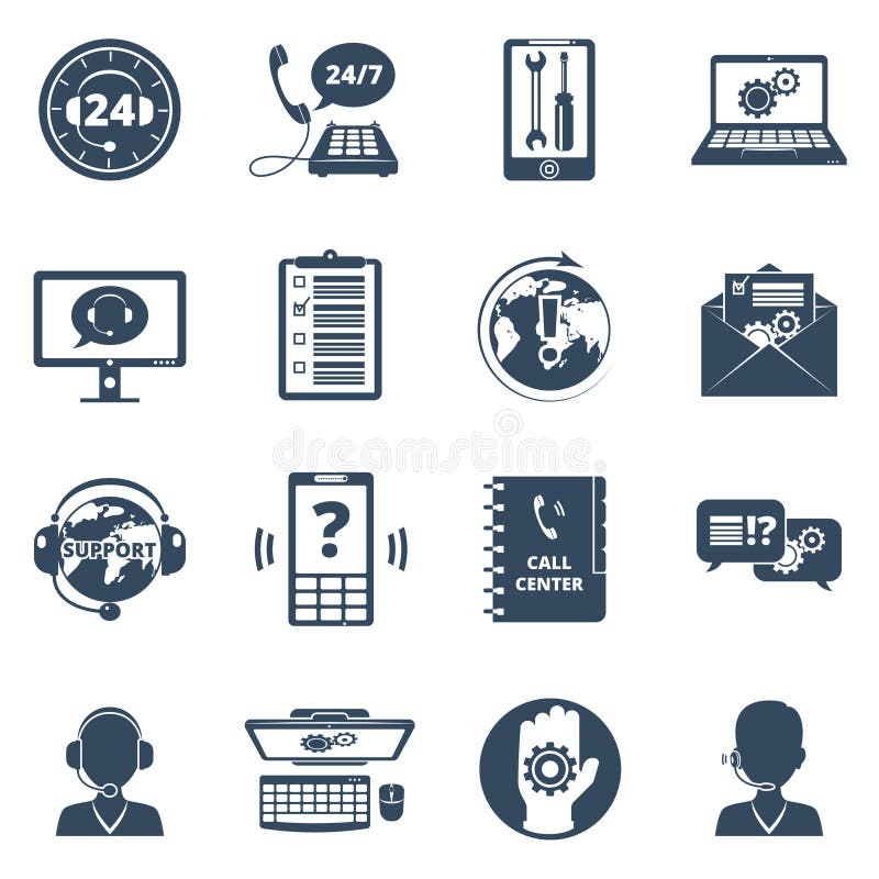 Support icons set stock vector. Illustration of communication - 62799300