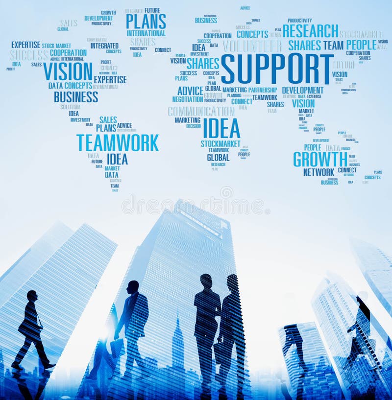 Support Idea Plans Vision Buiness Growth Global Concept Stock Photo ...