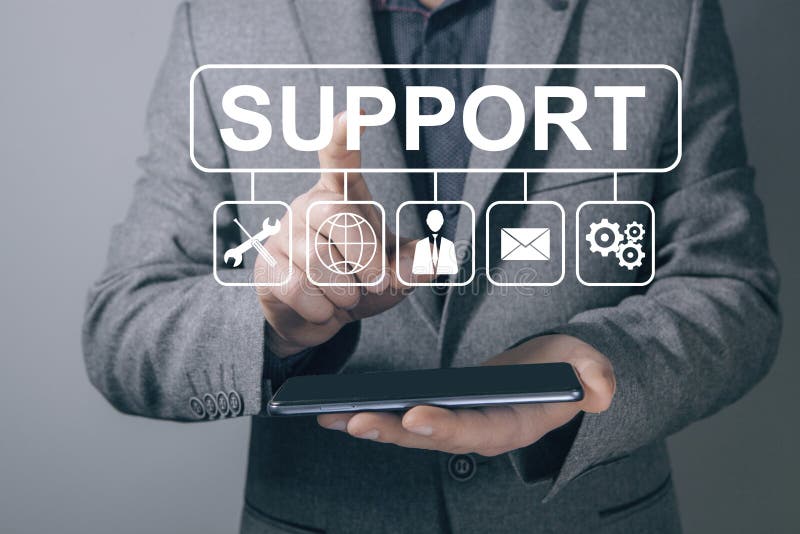 Support Inscription. Online Customer Support Stock Image - Image of ...