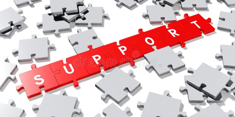 Support - Jigsaw Puzzles Concept Stock Illustration - Illustration of ...