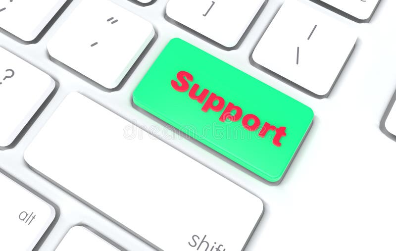Support Key for Technical Support Stock Illustration - Illustration of ...