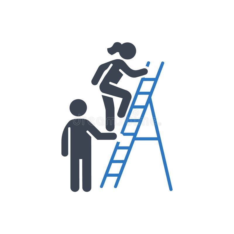 Support Ladder Climbing Icon Stock Vector - Illustration of teamwork ...