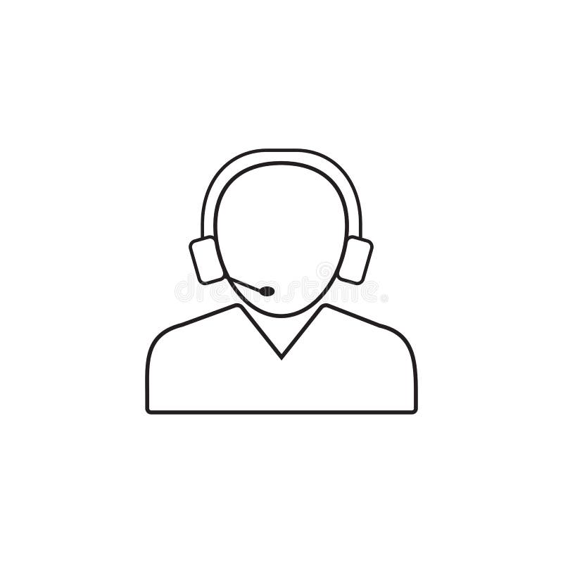 Support Line Icon, Helpline and Operator, Headset Sign, Vector Graphics ...