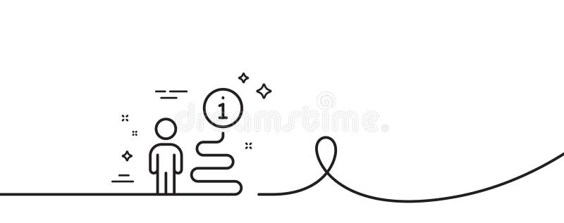 Support Line Icon. Help Information Sign. Continuous Line with Curl ...