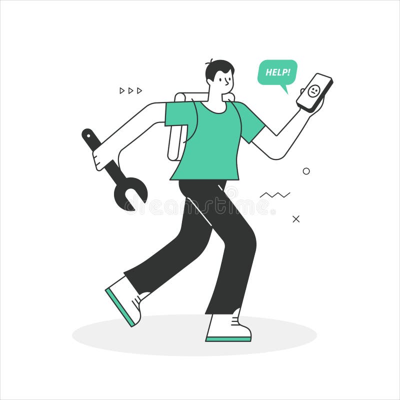 Support Line Illustration stock vector. Illustration of help - 195256215