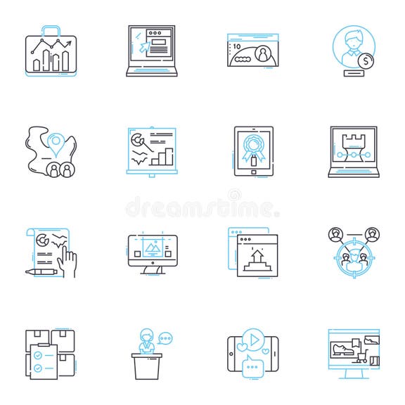 It Support Linear Icons Set Technical Nerk Cybersecurity Troubleshooting Software Hardware