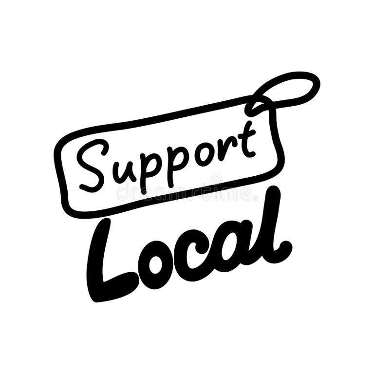 Support Local Banner Design Icon Stock Vector - Illustration of doodle ...
