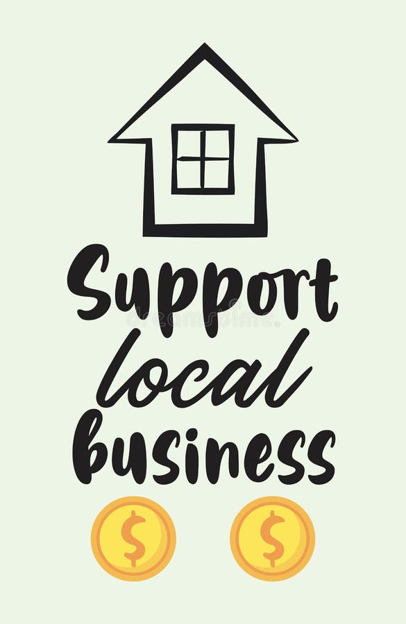 Support Local Business Poster with Speech Bubble Stock Vector ...