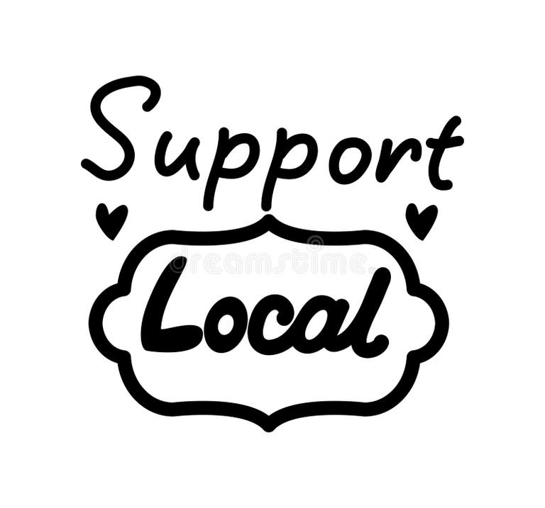 Support Local Handwritten Text Icon Stock Vector - Illustration of ...