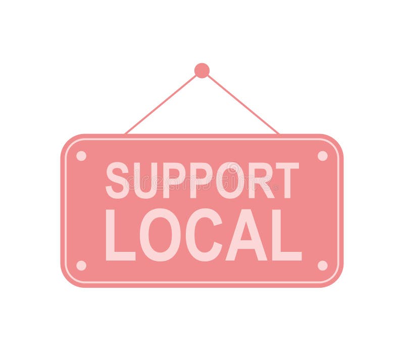 Support Local Hanging Sign Icon Stock Vector - Illustration of pastel ...