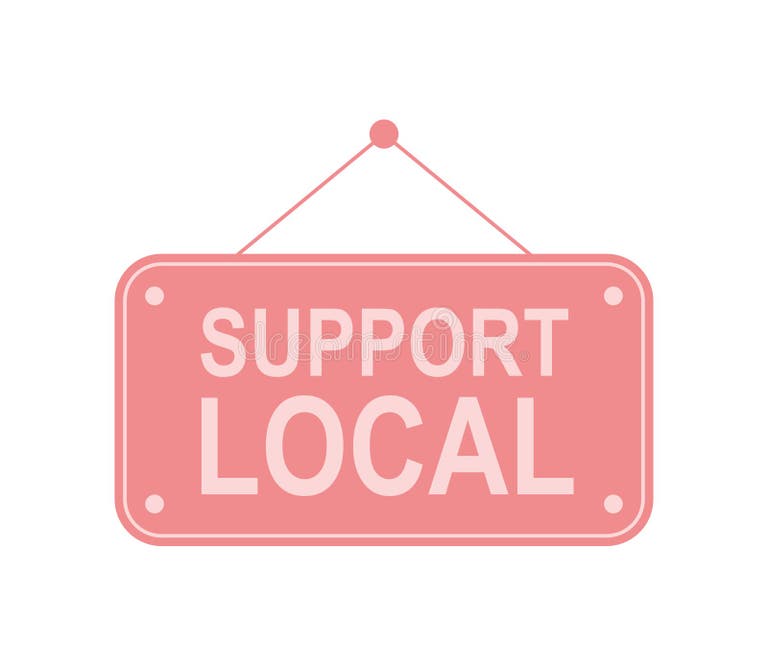 Support Local Hanging Sign Icon Stock Vector - Illustration of pastel ...