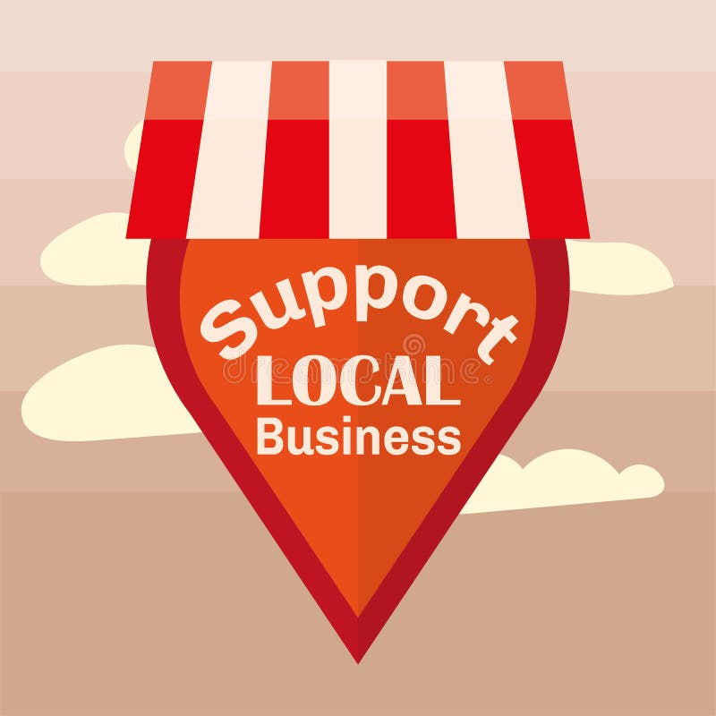 Support local shop small stock vector. Illustration of vector - 190815221
