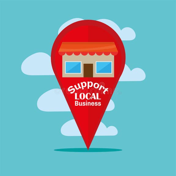 Support local shop small stock vector. Illustration of sign - 190814464