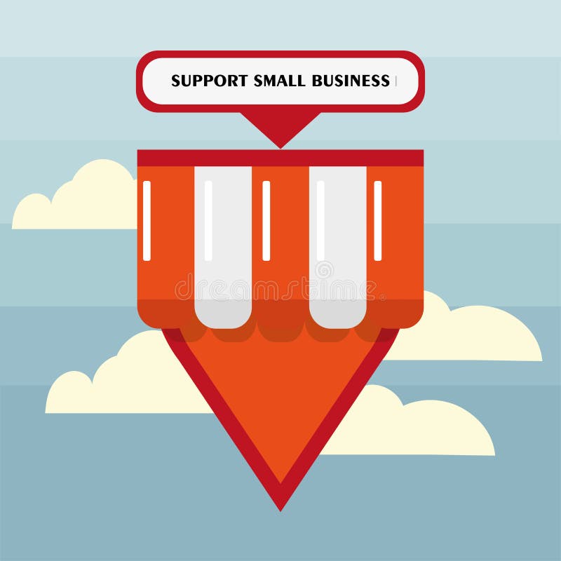 Support local shop small stock vector. Illustration of sign - 190814464
