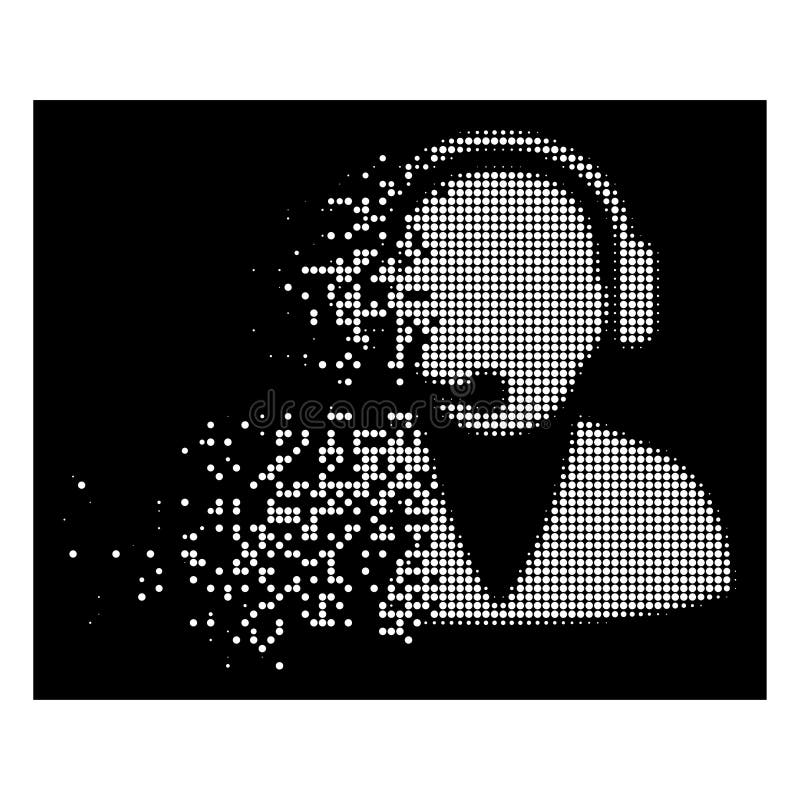 White Fragmented Dot Halftone Date and Time Icon Stock Vector ...
