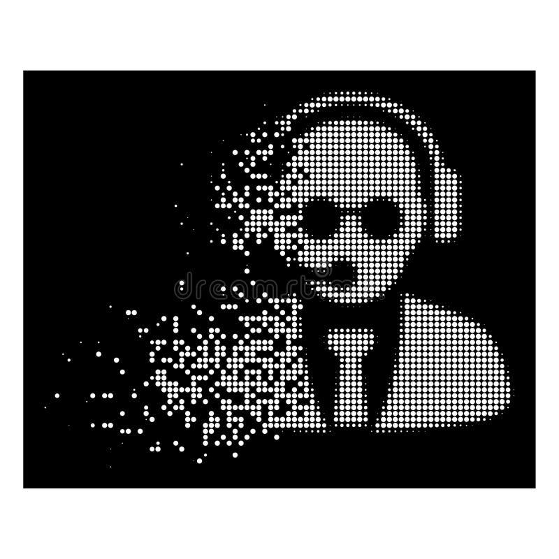 White Decomposed Pixel Halftone Support Manager Icon Stock Vector ...