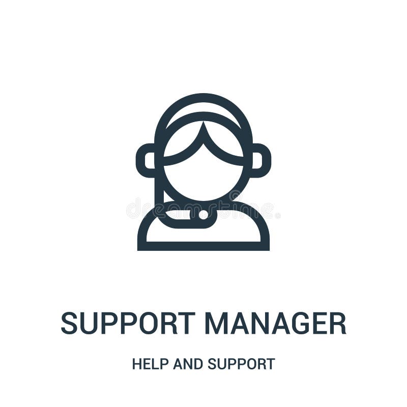 Support Manager Icon Vector From Help And Support Collection Thin Line