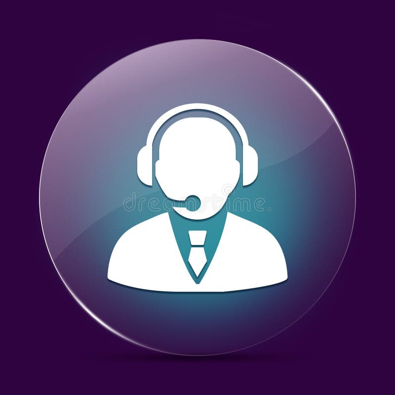 Support Manager Moonlight Glass Round Button Abstract on a Dark Purple ...