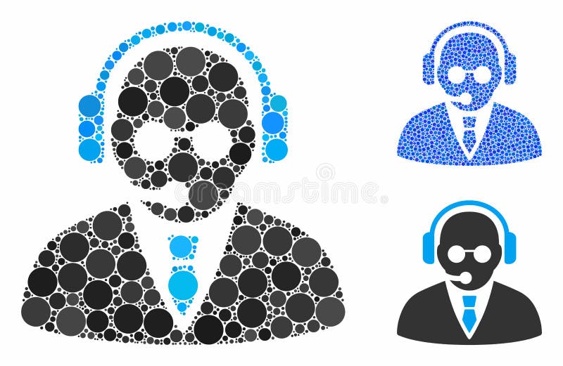 Support Manager Mosaic Icon of Circle Dots Stock Illustration ...
