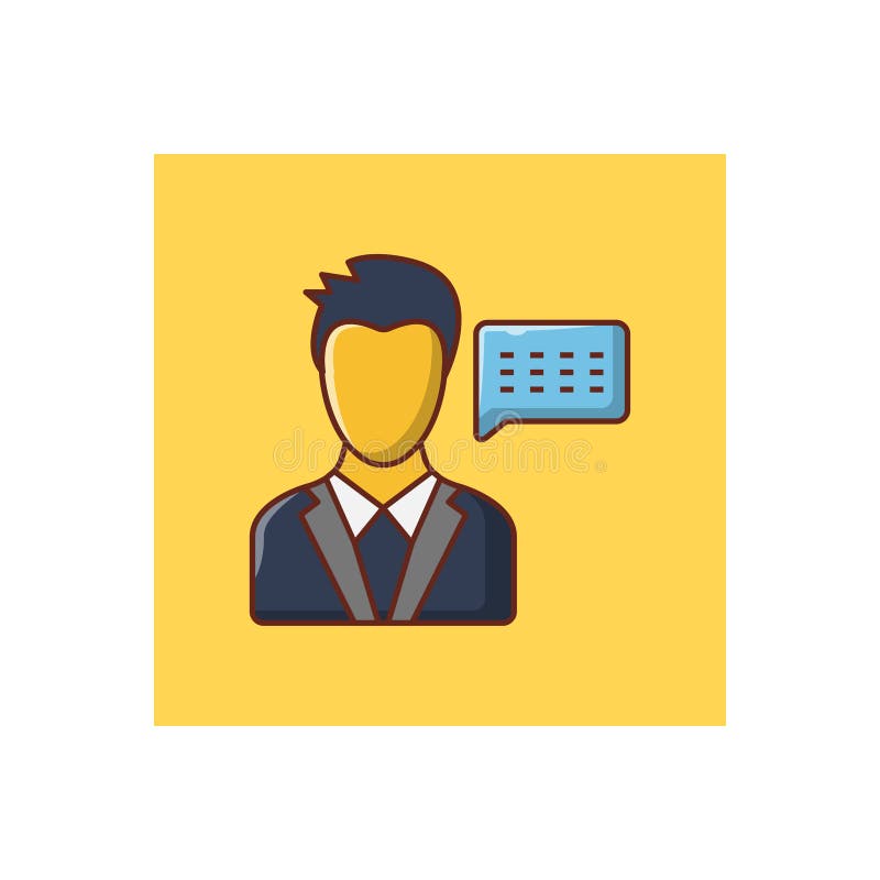 Support Message Vector Flat Colour Icon Stock Vector - Illustration of ...