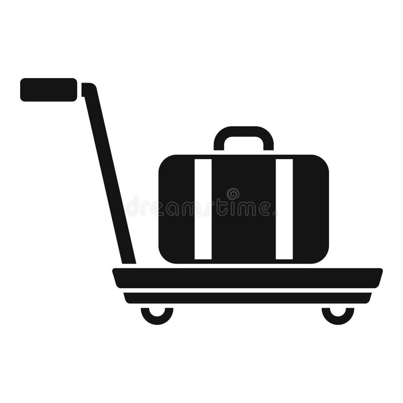 Support Move Luggage Trolley Icon Simple Vector. Security Platform ...