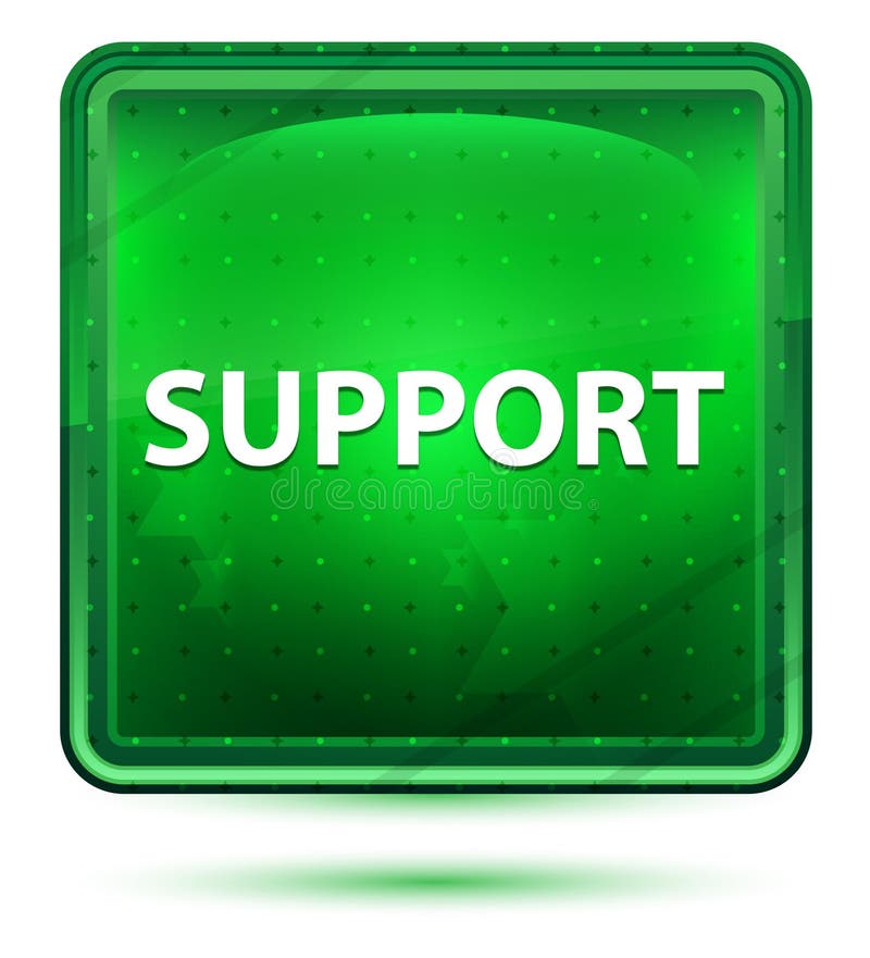 Support Neon Light Green Square Button Stock Illustration ...