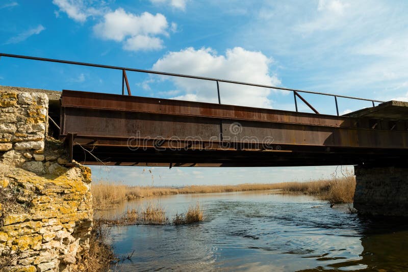 Support of the old bridge. stock image. Image of bridge - 67328491