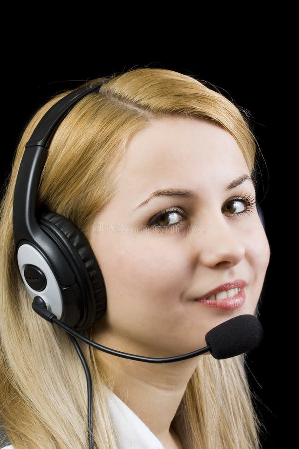 Support operator stock image. Image of person, girl, isolated - 13411269