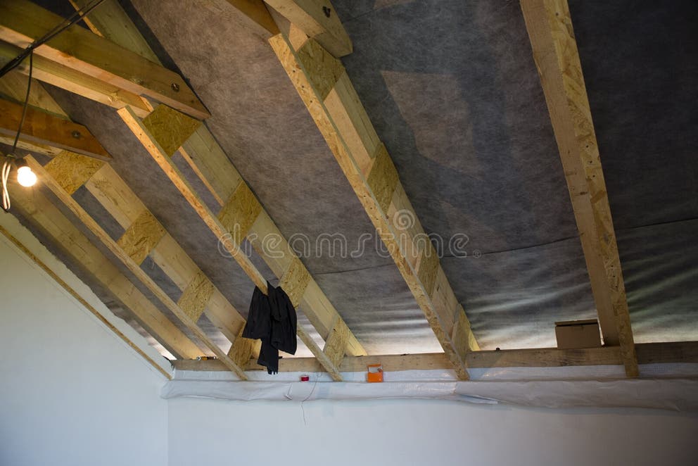 Support Panel from OSB Board - Diy Holder for Insulation Stock Photo ...