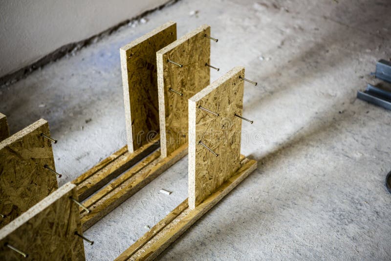 Support Panel from OSB Board - Diy Holder for Insulation Stock Image ...