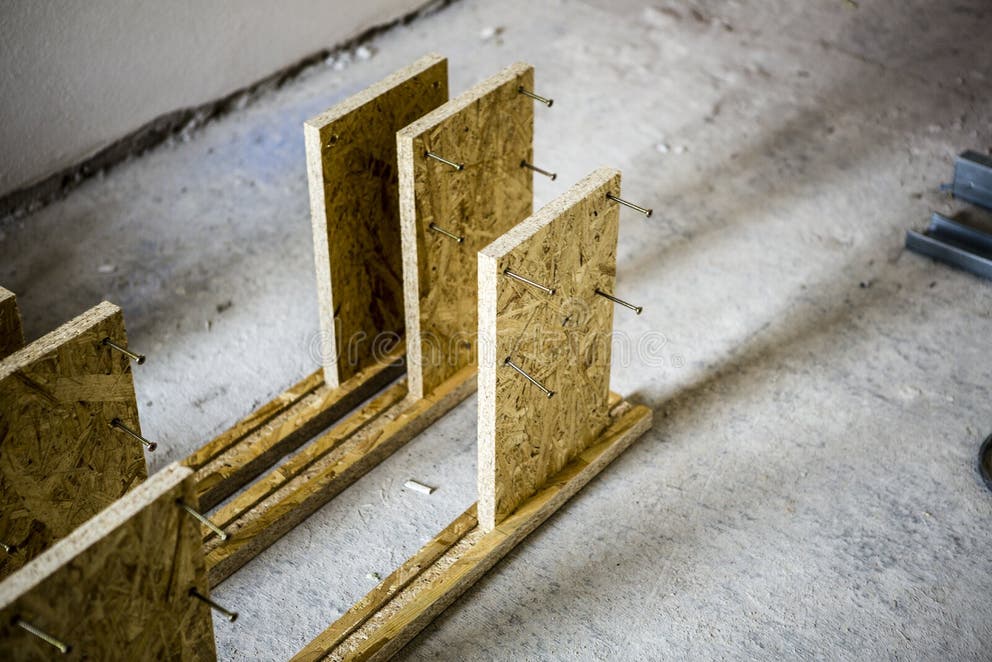 Support Panel from OSB Board - Diy Holder for Insulation Stock Image ...