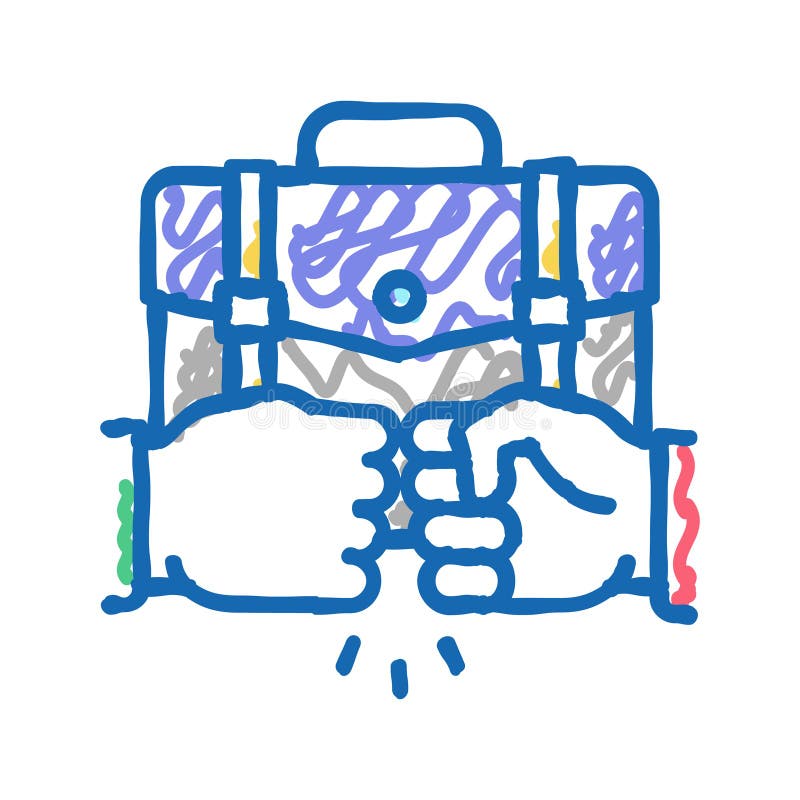 Support Partner Icon Doodle Illustration Stock Vector - Illustration of ...