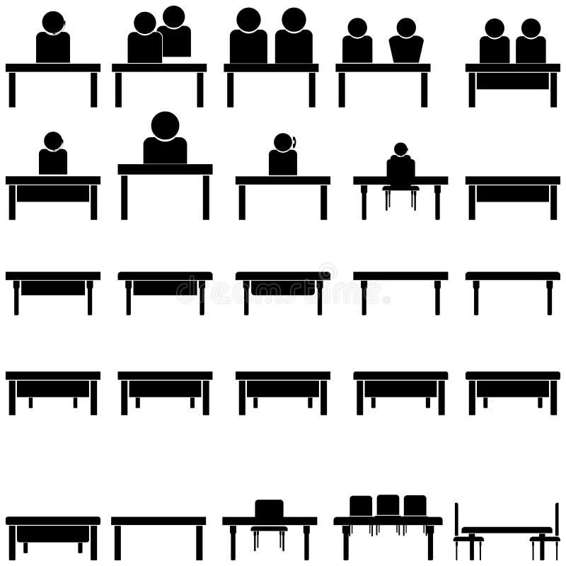People In The Shape Of A Table Set Stock Illustration - Illustration of ...
