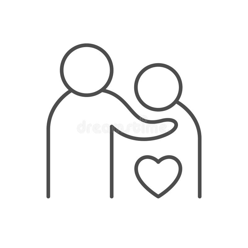 Support of Person Line Icon Stock Vector - Illustration of love, care ...