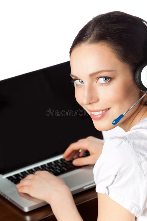 Call center operator stock photo. Image of happy, mouse - 941188