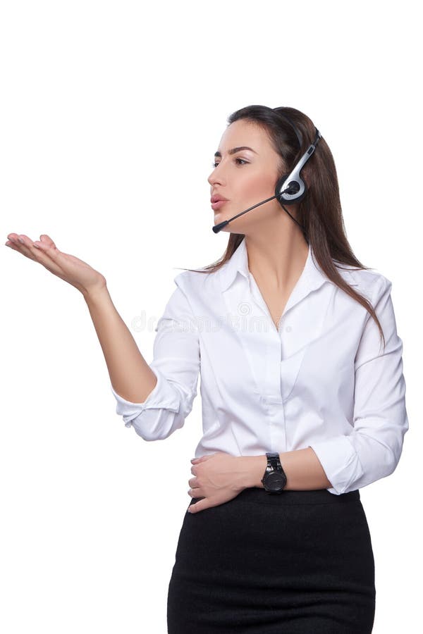 Support Phone Operator in Headset Stock Image - Image of consultation ...