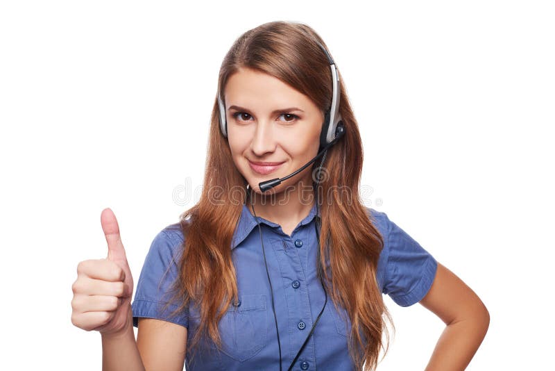 Support Phone Operator in Headset Stock Photo - Image of conversation ...