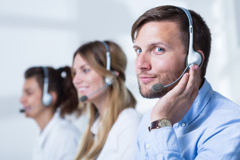 Phone support helpdesk stock image. Image of female, coworkers - 7999115