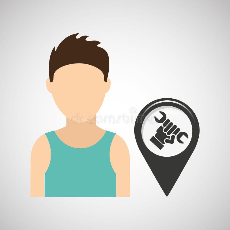 Support Pin Location Man Design Stock Vector - Illustration of ...